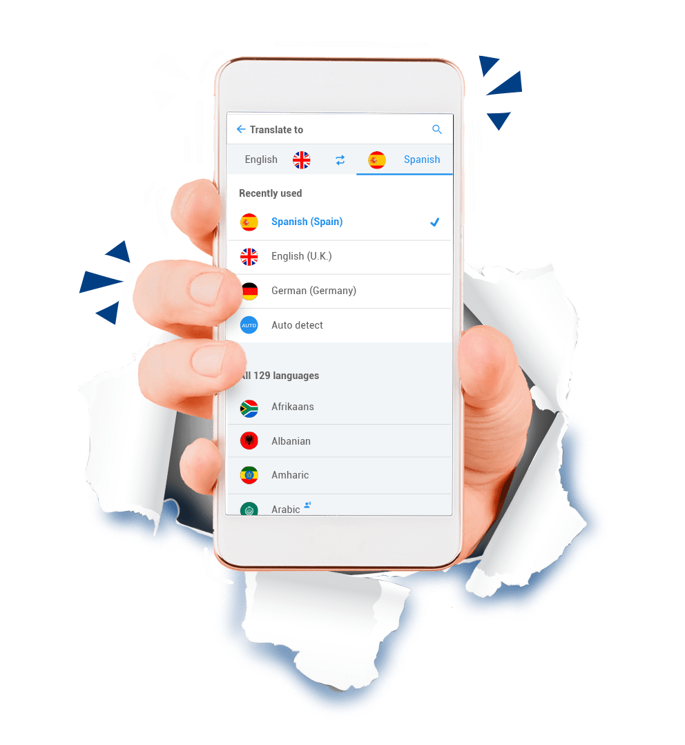 Translate voice - Translate +125 languages with your voice